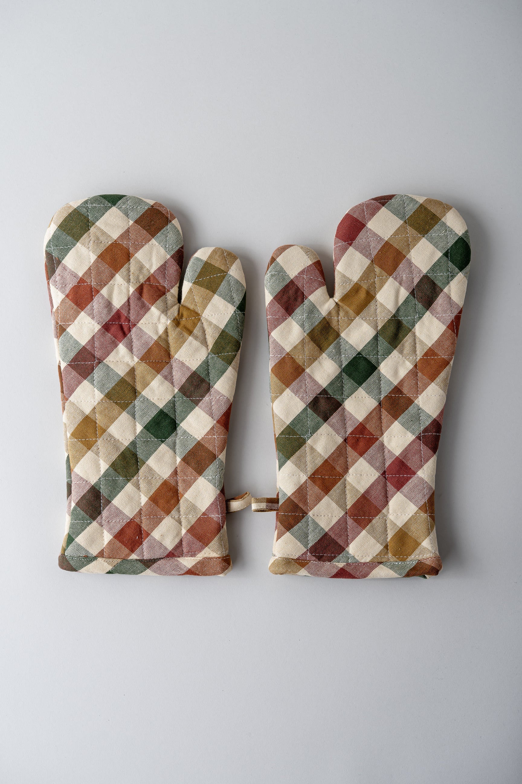 Cotton Oven Mittens - Cambridge Check – June Home Supply