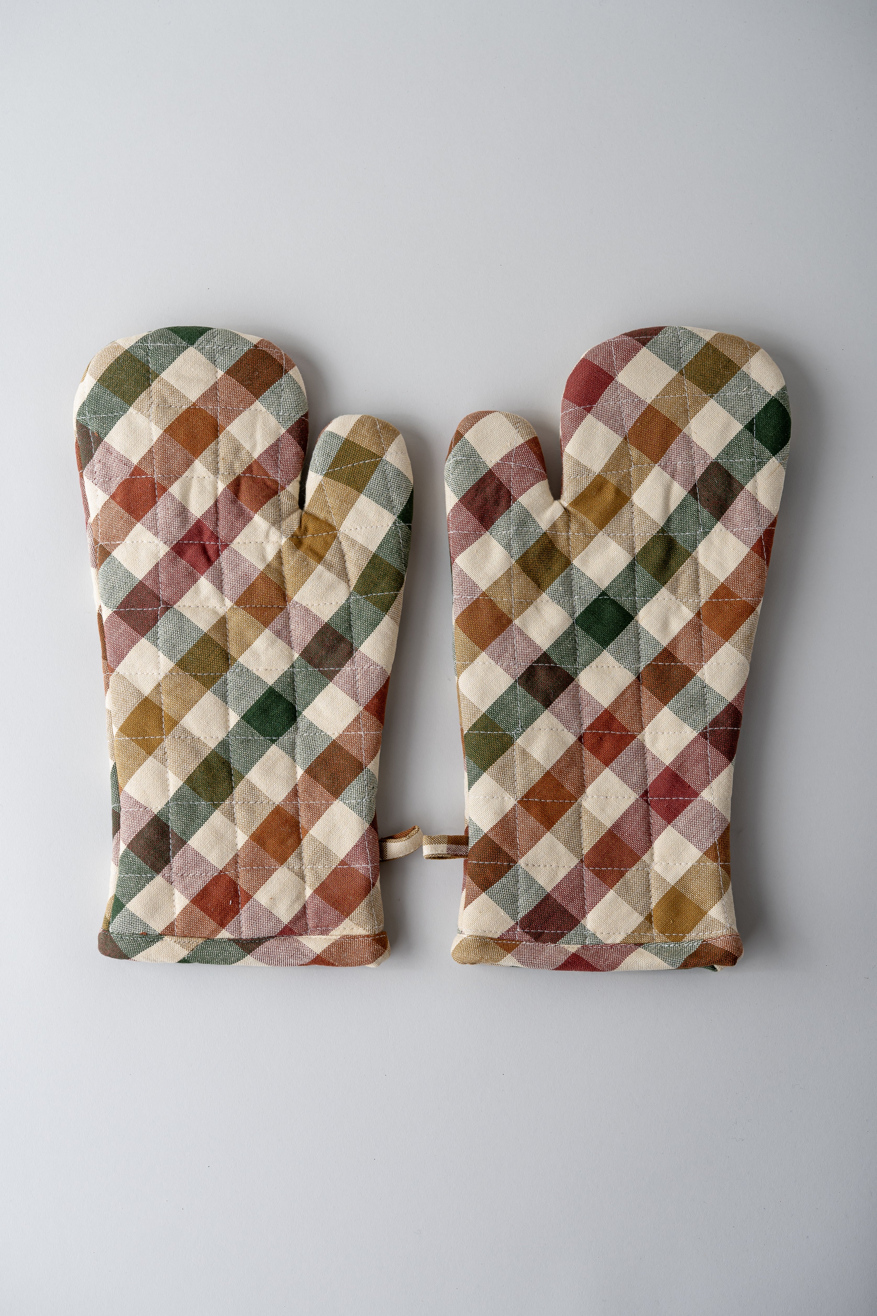Cotton Oven Mittens - Cambridge Check – June Home Supply
