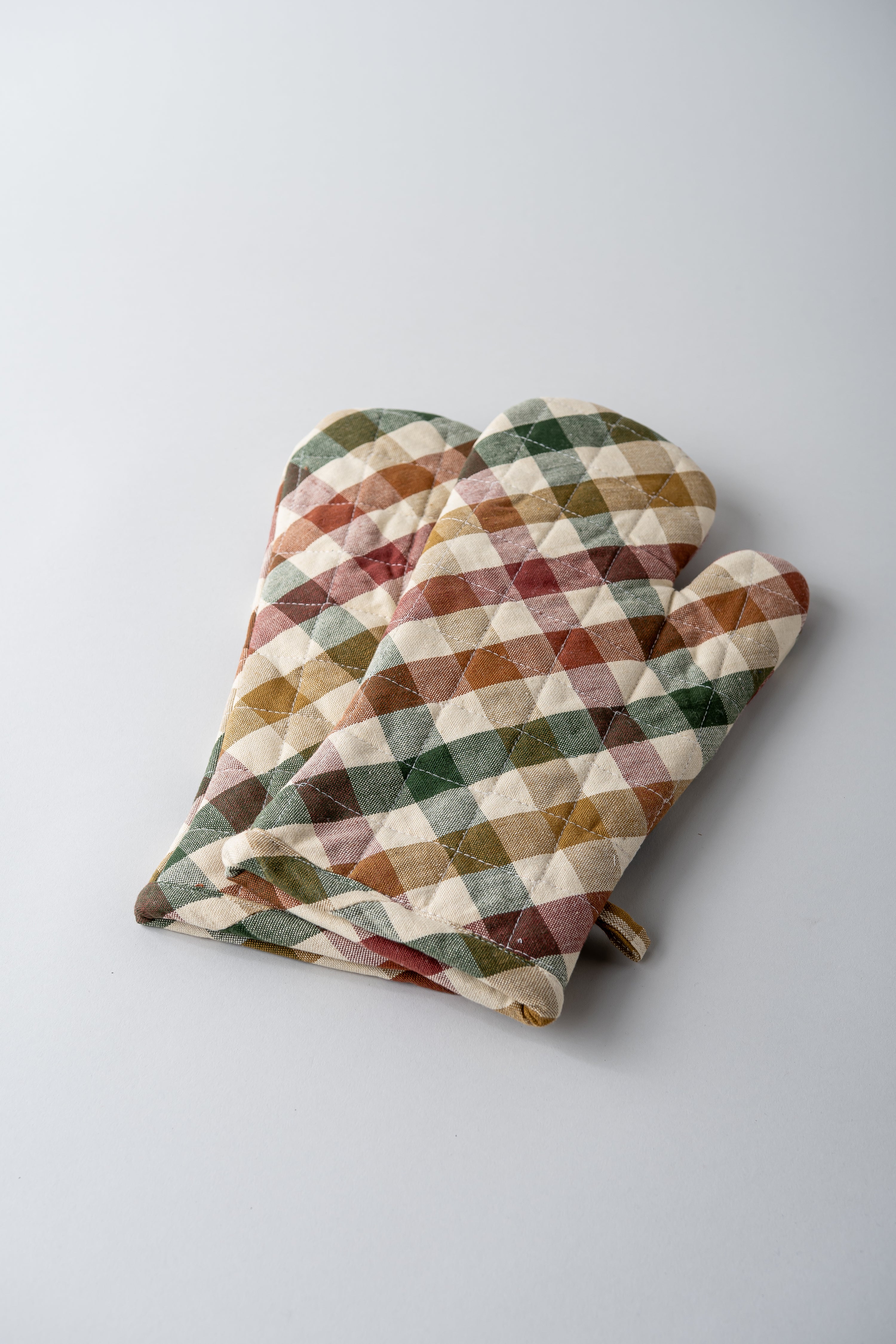 Cotton Oven Mittens - Cambridge Check – June Home Supply