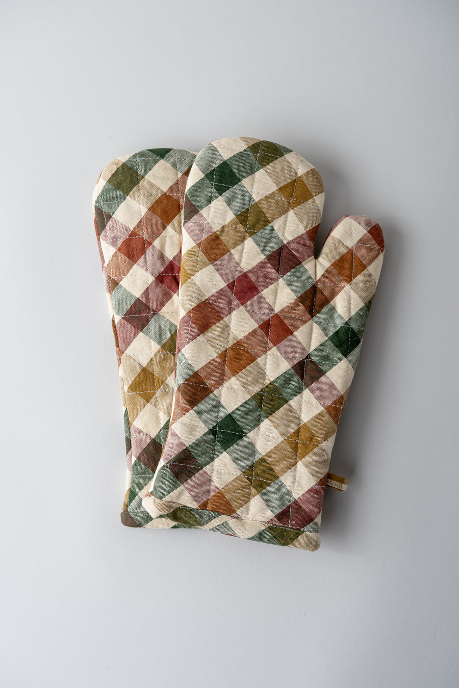 Cotton Oven Mittens - Cambridge Check – June Home Supply