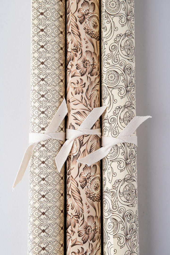 Italian Wrapping Paper Sheet - set of 3 - Brown – June Home Supply